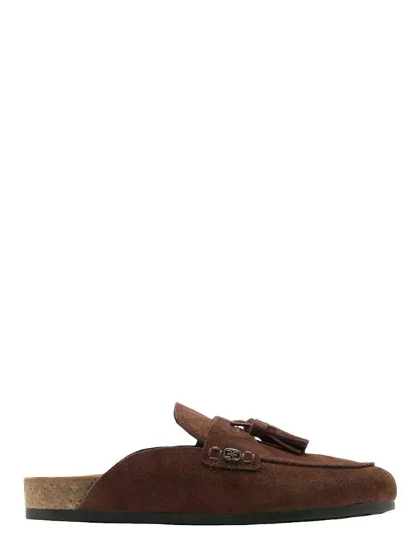 Sam Edelman Astrid Suede Mules With Tassel Detail - Brown