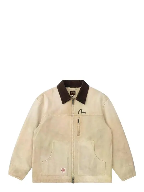 EVISU Canvas Coat With Logo Print - Neutrals