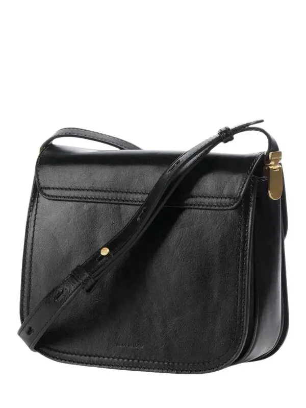 THE BRIDGE Twist-lock Leather Shoulder Bag - Black