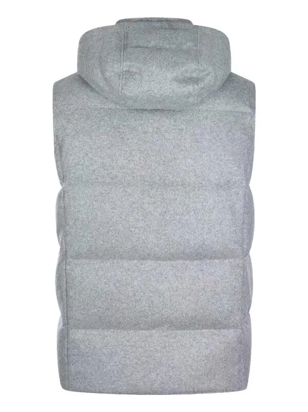 Eleventy Hooded Padded Gilet - Grey