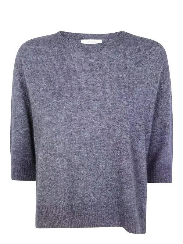 JCSOPHIE Three-quarter Sleeve Fine-knit Top - Grey