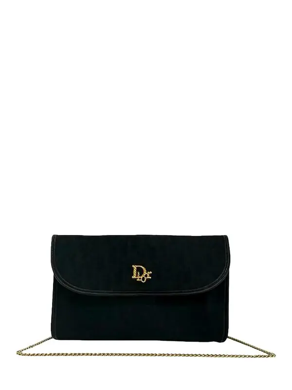 Dior Diorissimo Trotter Canvas Chain Shoulder Bag - Black