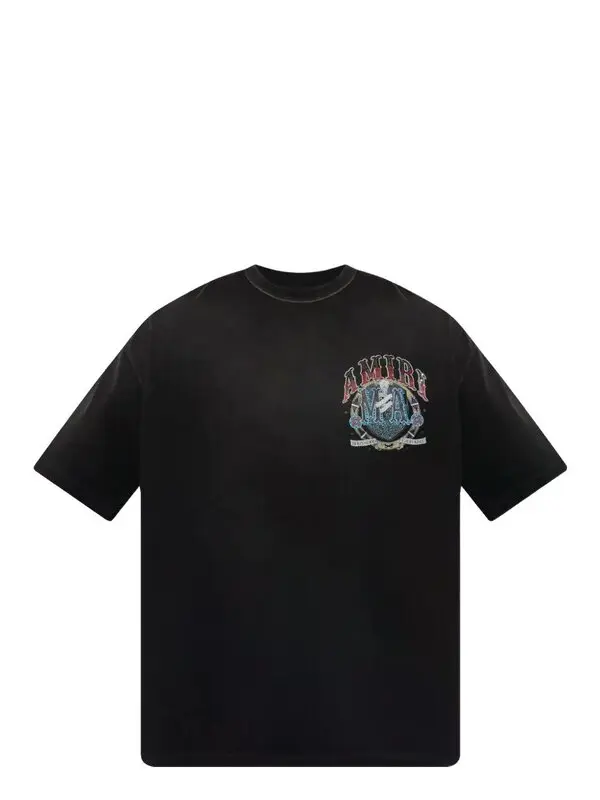 Amiri Crystal-embellished Logo-print T-shirt - Black