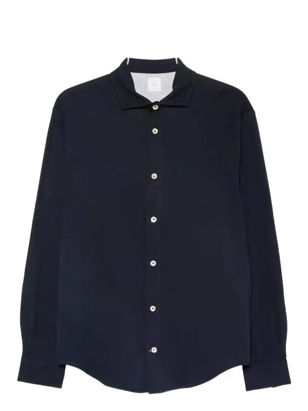 Eleventy Button-down Long-sleeve Shirt - Blue