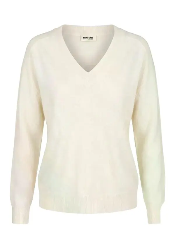 NOTSHY V-neck Cashmere Sweater - Neutrals