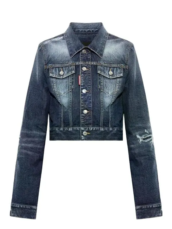 Dsquared2 Distressed Denim Jacket - Blue