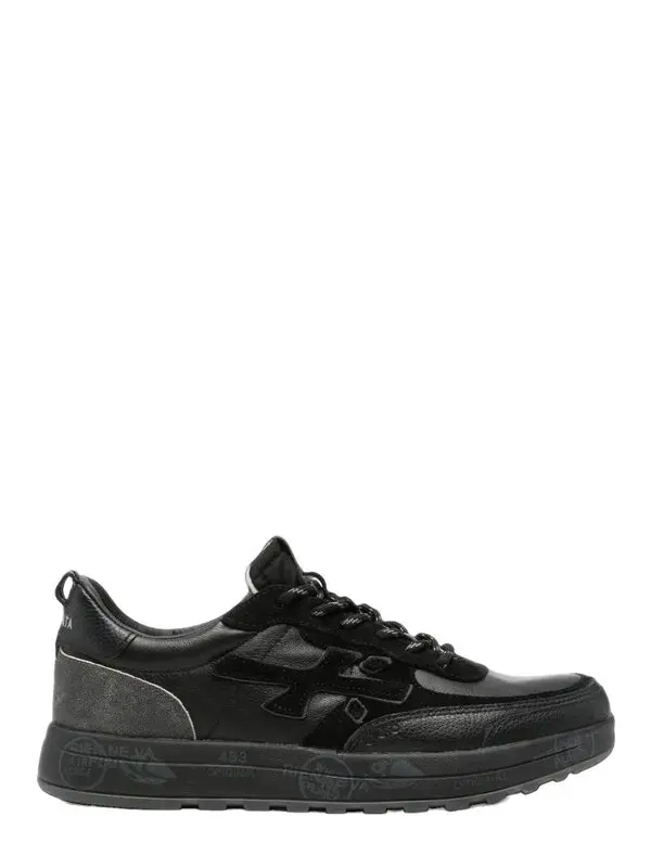 Premiata Panelled Leather Sneakers - Black