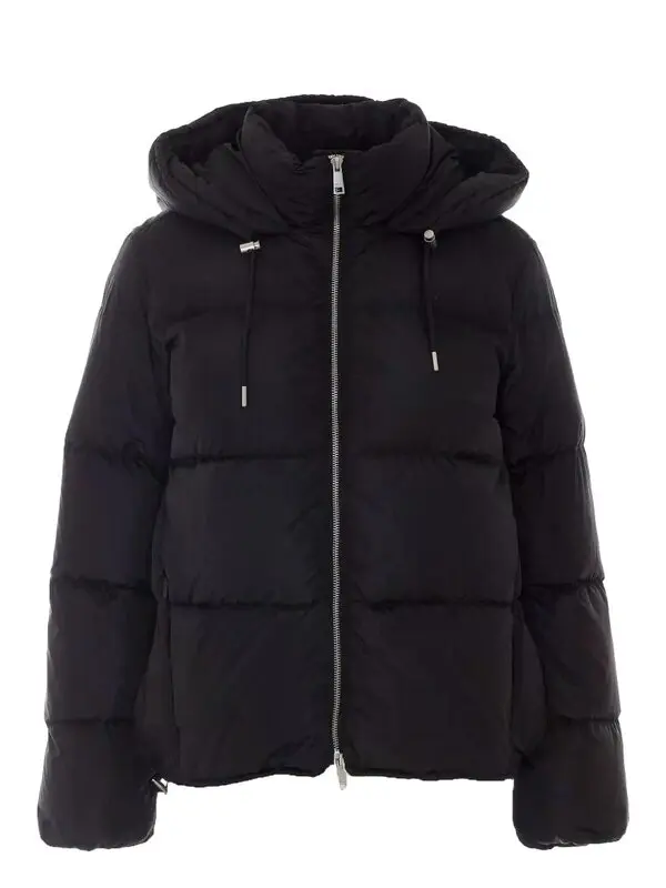 Add Quilted Hooded Jacket - Black