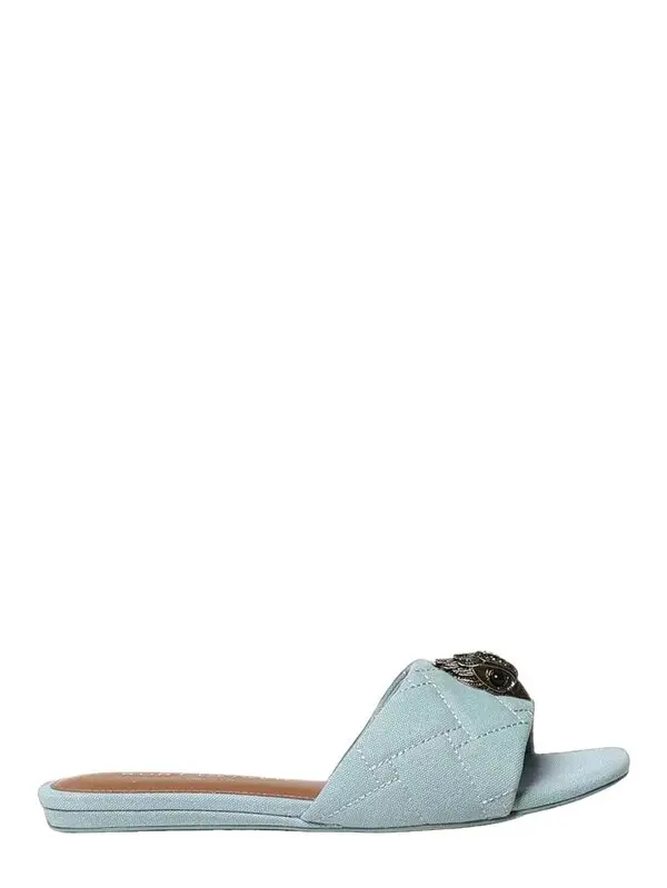 Kurt Geiger Quilted Eagle-plaque Slide Sandals - Blue
