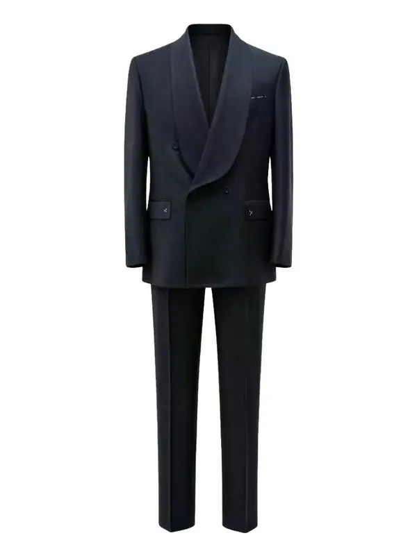 FRANZESE COLLECTION Montecarlo Casino Herringbone Suit - Blue