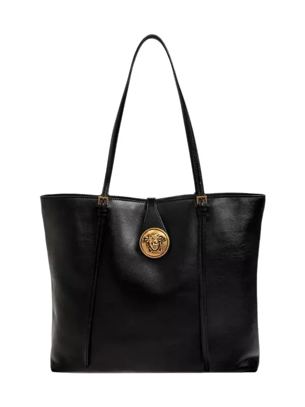Versace Medusa Leather Tote Bag - Black