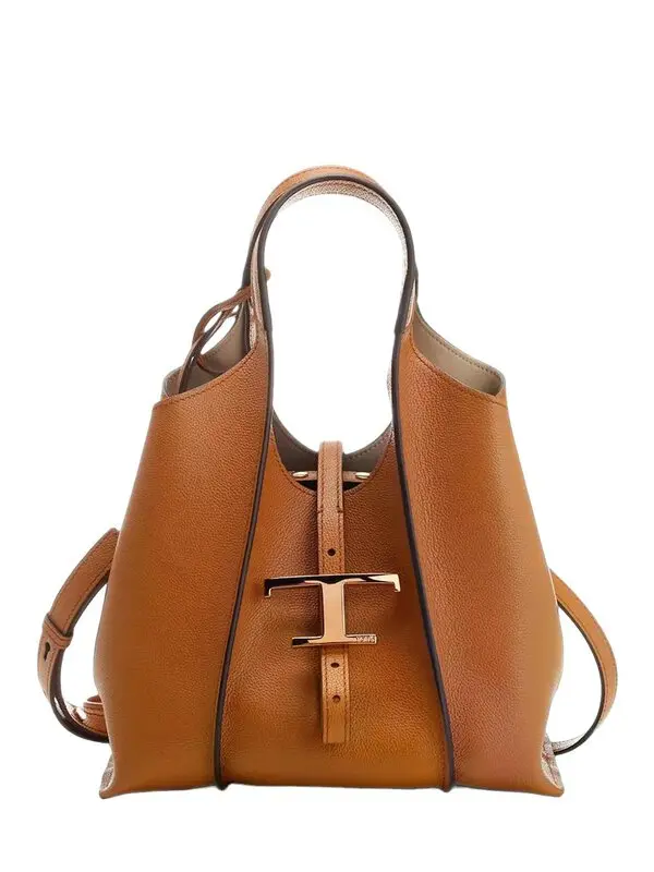 TOD'S T Timeless Shopping Bag In Mini Leather - Brown
