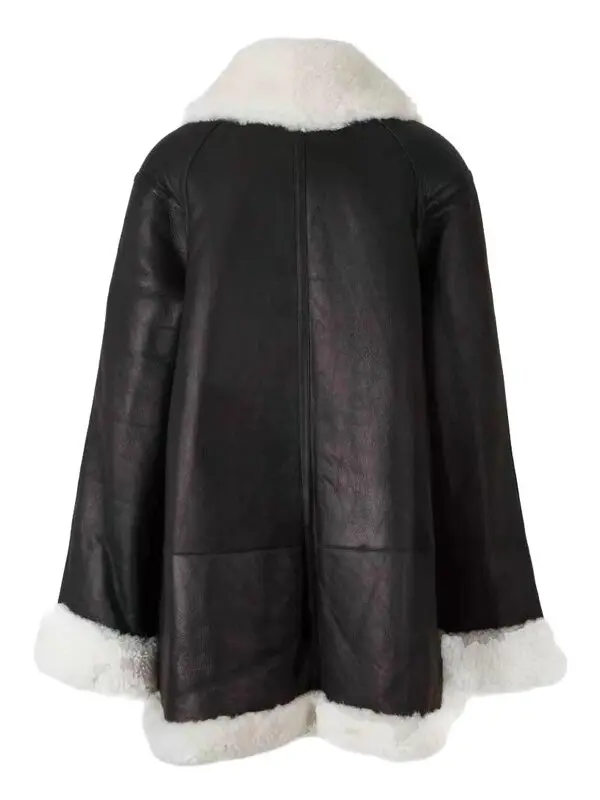 Altuzarra Shearling-trim Leather Coat - Black