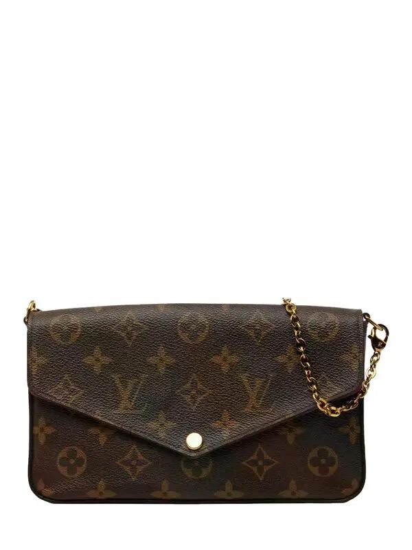 LOUIS VUITTON Monogram Pochette Felicie Crossbody Bag - Brown