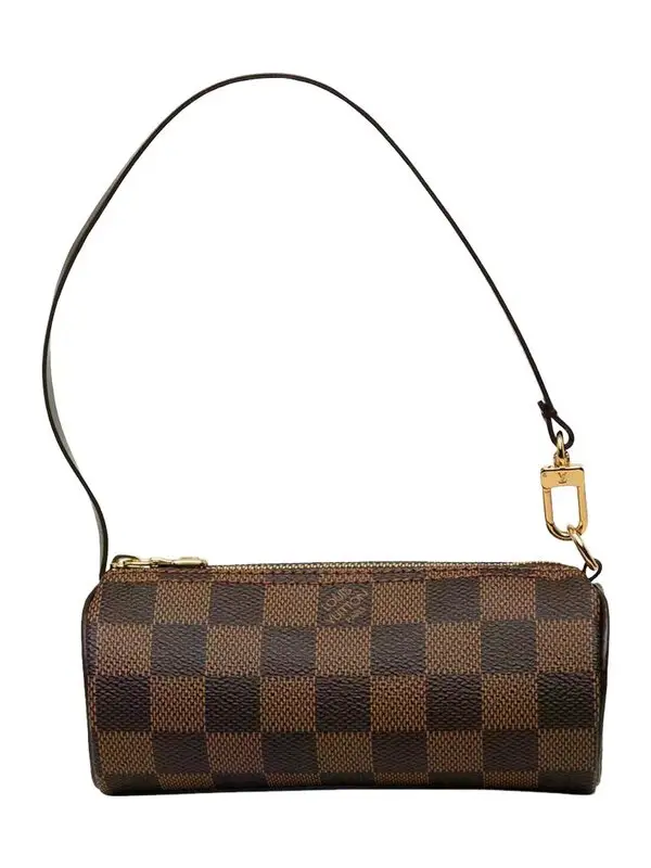 LOUIS VUITTON Damier Ebene Papillon Pochette Handbag - Brown
