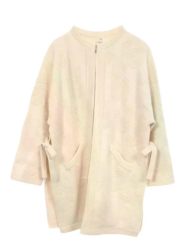 Hermès 2010s H Pattern Knit Poncho Coat - Neutrals