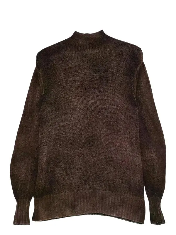 Avant Toi High-neck Rib-trimmed Sweater - Brown