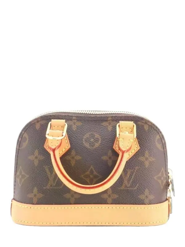 LOUIS VUITTON Alma Handbag Monogram Canvas Nano Satchel - Brown