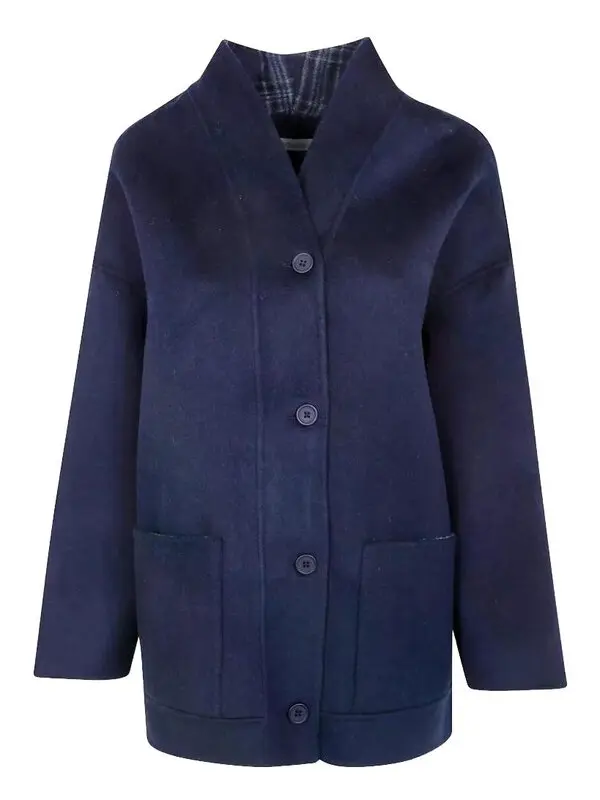 JCSOPHIE Wool Button-up Coat - Blue