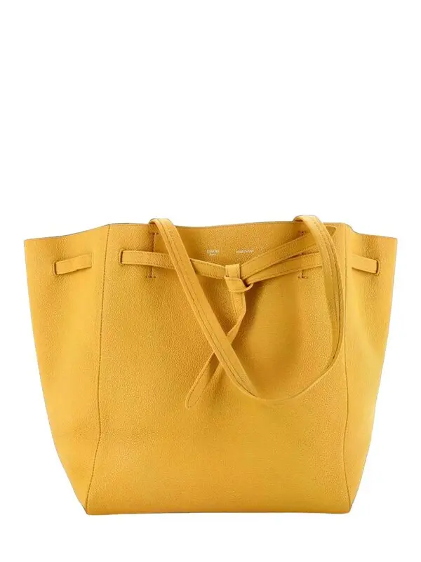 Celine Phantom Tie Cabas Leather Medium Tote Bag - Yellow