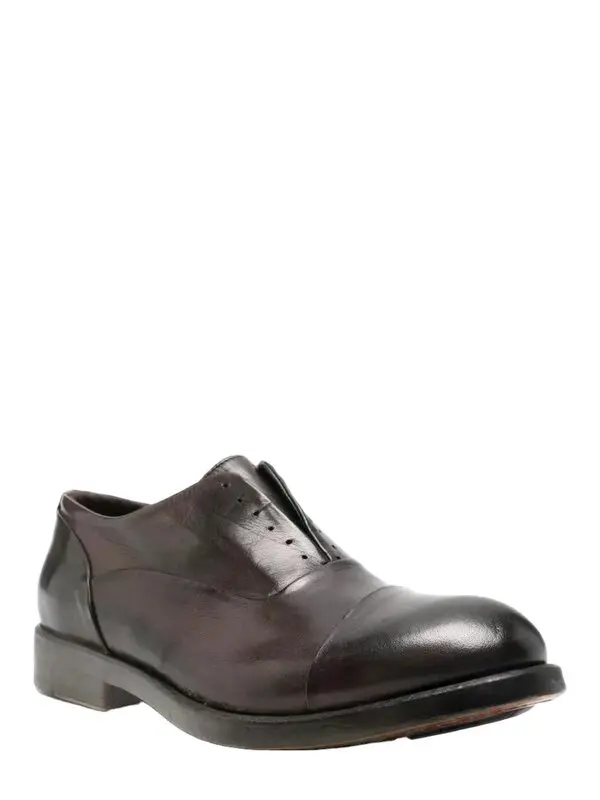 LEQARANT Cap-toe Lace-up Loafers - Brown