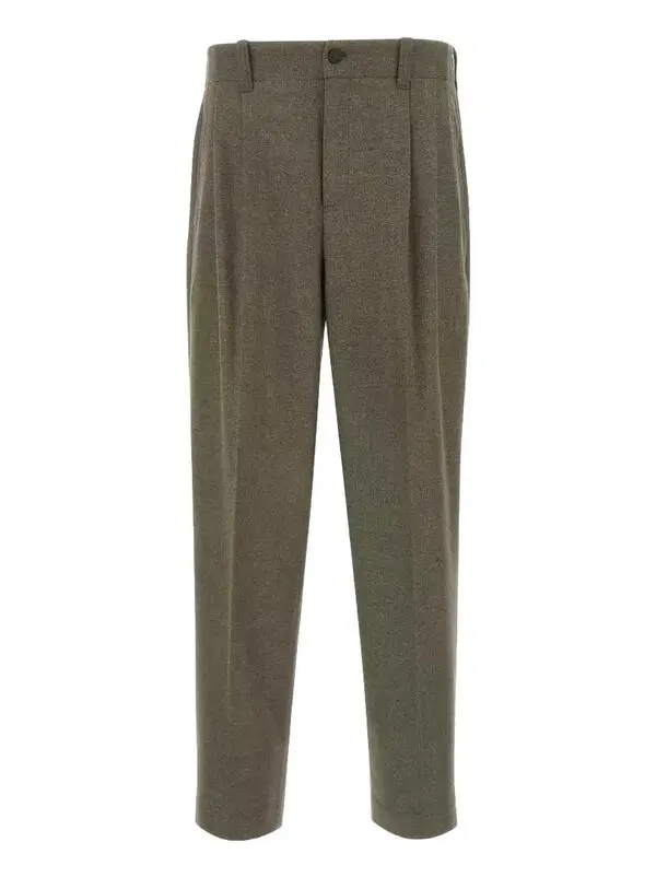 GOLDEN GOOSE Pleated Virgin Wool Trousers - Grey