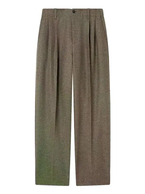 GOLDEN GOOSE Pleated Virgin Wool Trousers - Grey