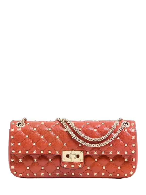 Valentino Garavani Rockstud Spike Medium Shoulder Bag In Kidskin - Brown