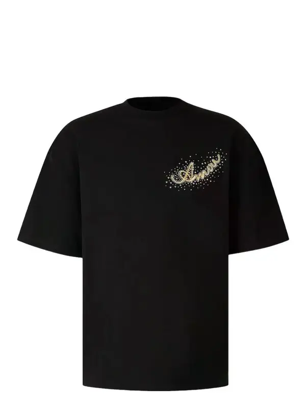 Amiri Crystal-embellished Embroidered T-shirt - Black