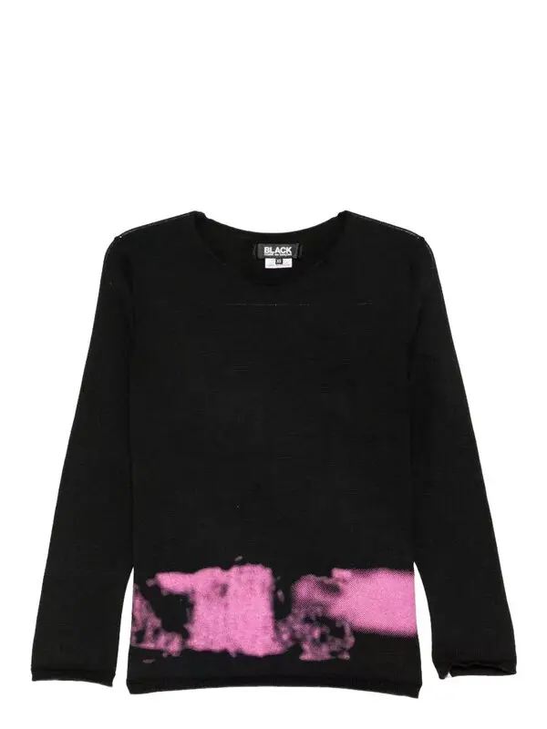 Comme Des Garçons Graphic Print Sweater - Black
