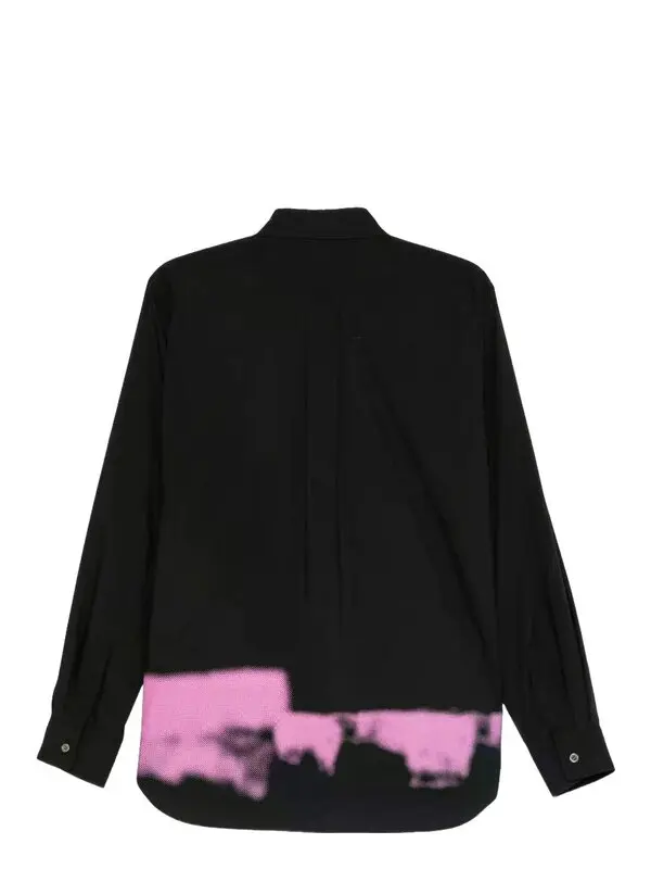 Comme Des Garçons Spray-paint Effect Shirt - Black