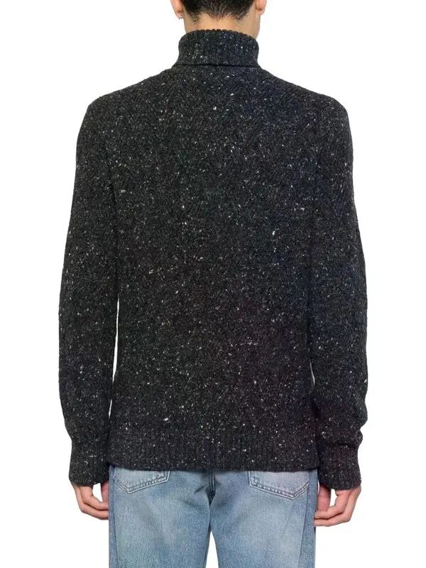 Eleventy Dark Knit Roll-neck Sweater - Grey
