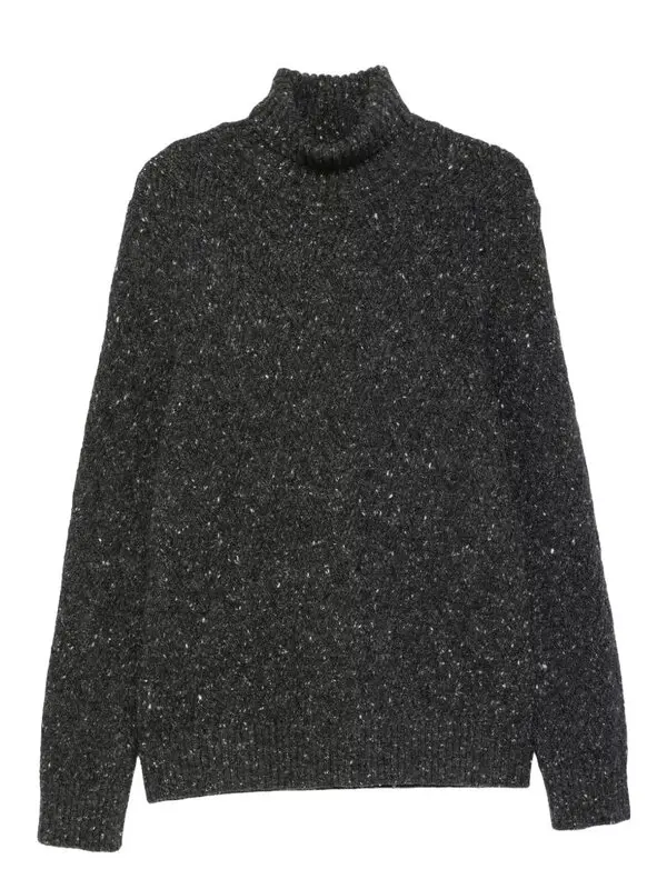 Eleventy Dark Knit Roll-neck Sweater - Grey