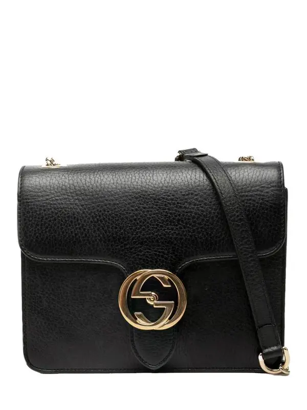 Gucci Small Calfskin Interlocking G Crossbody Bag - Black