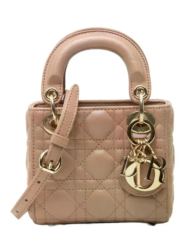 Dior Lambskin Cannage Lady Satchel - Brown