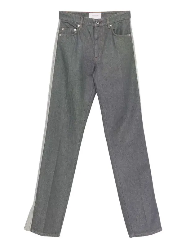 Sportmax Side Stripe Split Hem Jeans - Grey