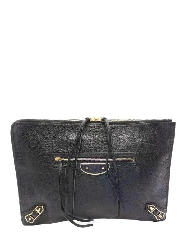 Balenciaga Motocross Giant Arena Clutch Bag - Black