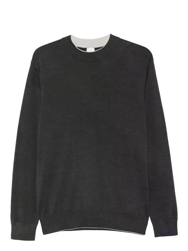 Eleventy Crew Neck Fine Knit Sweater - Grey