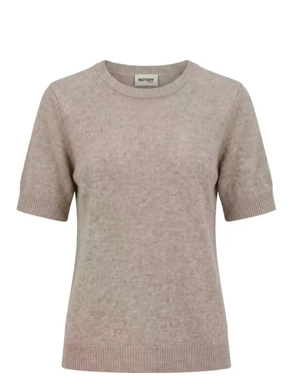 NOTSHY Short Sleeve Cashmere Sweater - Neutrals