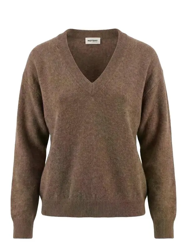 NOTSHY V-neck Cashmere Sweater - Brown