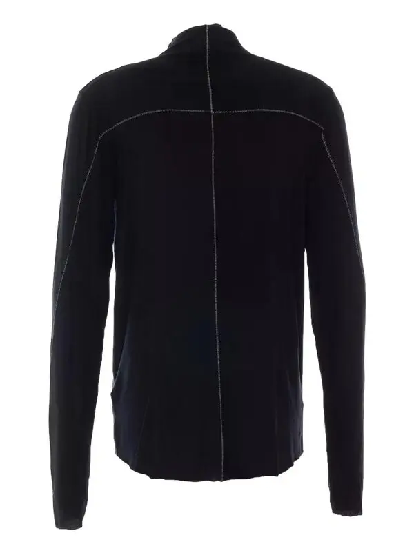 THOM KROM Contrast Stitch Roll Neck Sweater - Black