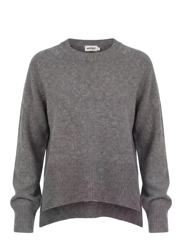 NOTSHY Ribbed-trim Cashmere Sweater - Grey