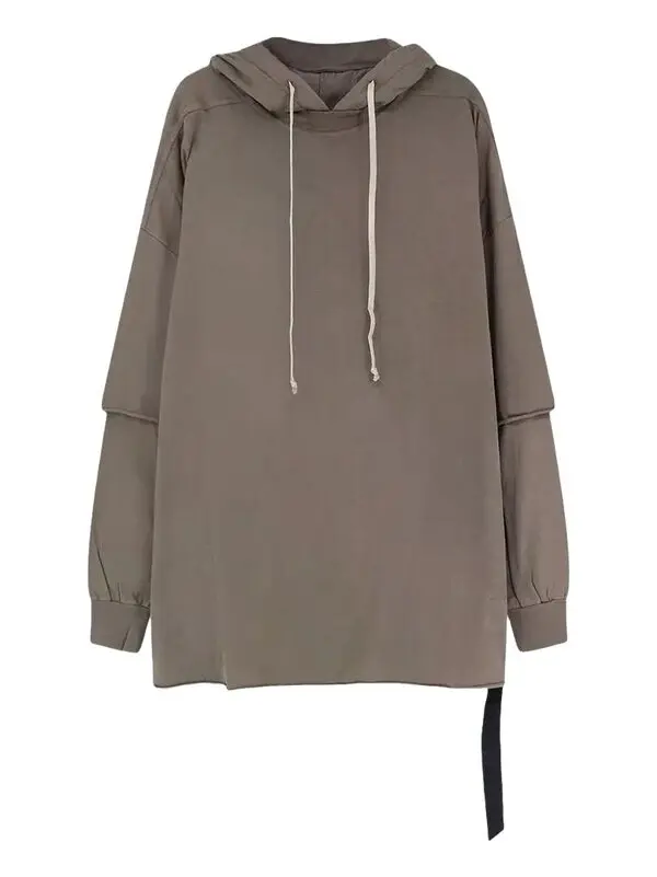 Rick Owens Layered-sleeve Drawstring Hoodie - Brown