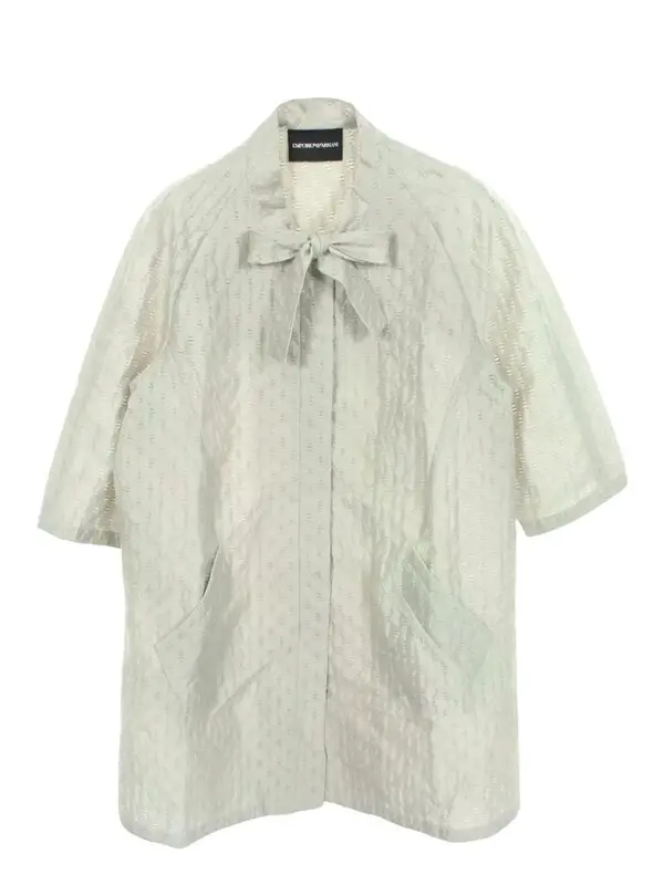 Emporio Armani Short Sleeve Coat With Bow Detail - Grey