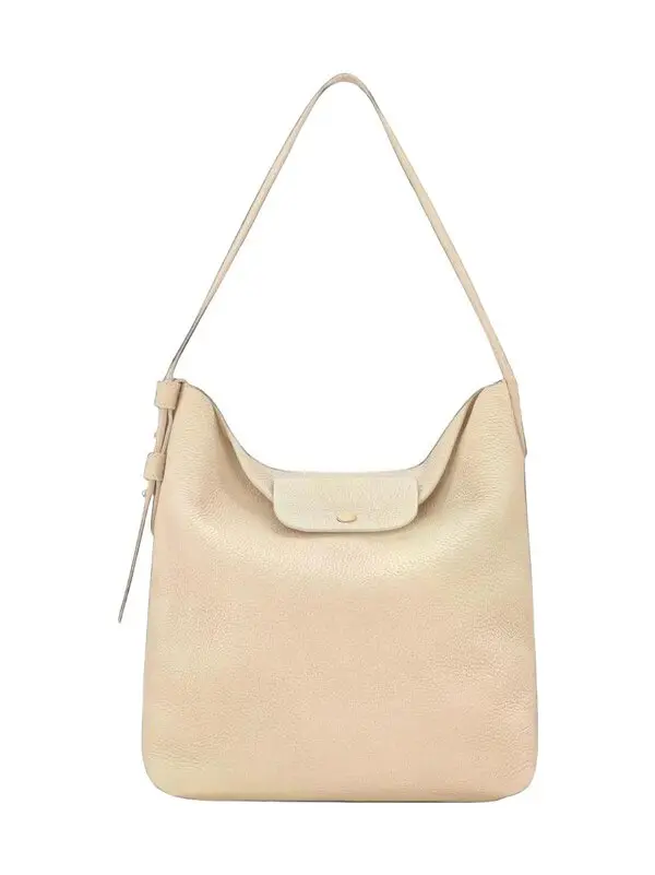 Longchamp Le Cadence Grained Leather Shoulder Bag - Neutrals