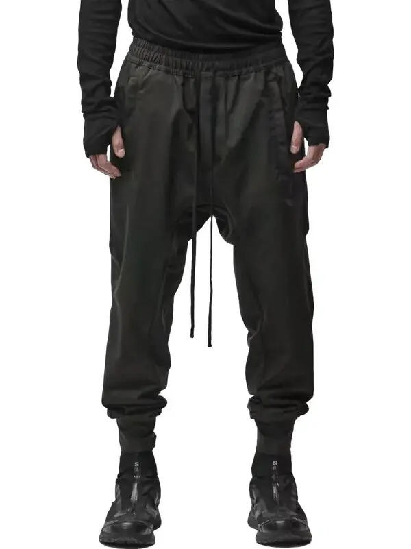 THOM KROM Drawstring-waist Drop-crotch Trousers - Grey