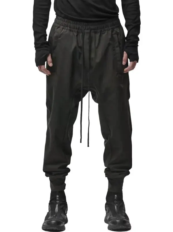 THOM KROM Drawstring-waist Drop-crotch Trousers - Grey