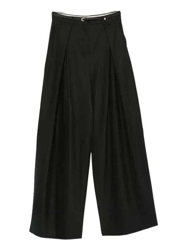 Max Mara Pleated Wide-leg Trousers - Black
