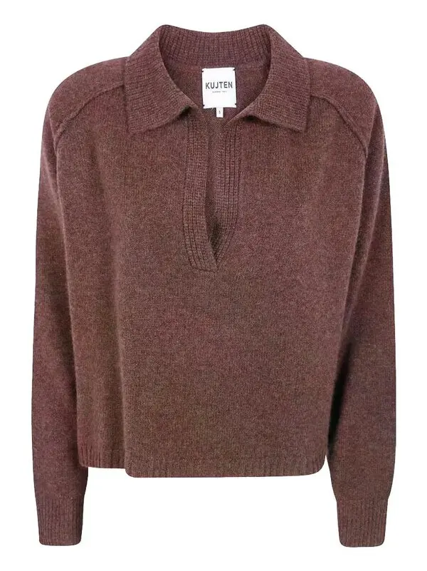 KUJTEN Cashmere Polo-collar Sweater - Brown