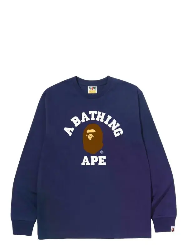 A BATHING APE Logo-print Long-sleeve T-shirt - Blue